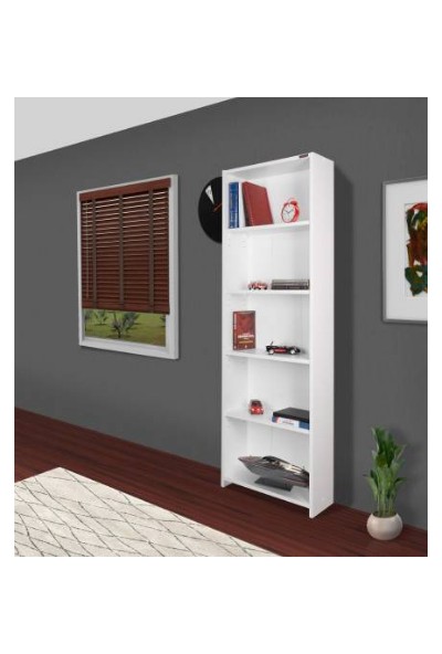 Abete 5 Raflı Beyaz Kitaplık