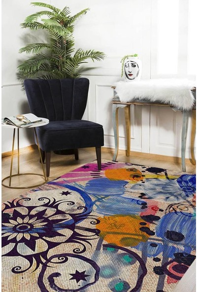 Serace Halı Dijital Baskılı, Yıkanabilir, Dokuma, Efektli, Klasik, Desenli, Halı