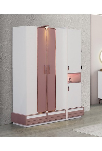 Bubu Home Rose 3 Kapaklı Dolap Bubu Home Rose 3 Kapaklı Dolap