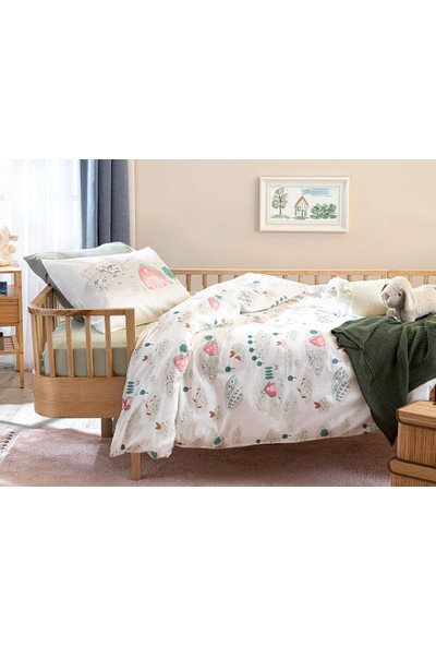 English Home Village Pamuklu Çocuk Nevresim Takımı 160 x 220 cm Beyaz