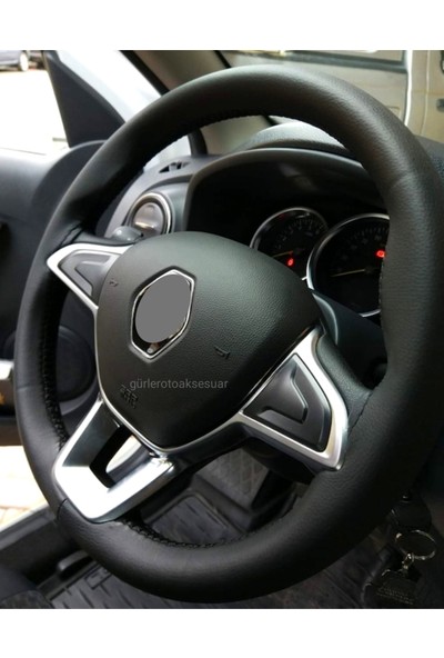 Renault Symbol Siyah Ipli Dikmeli Direksiyon Kılıfı (11,cm)