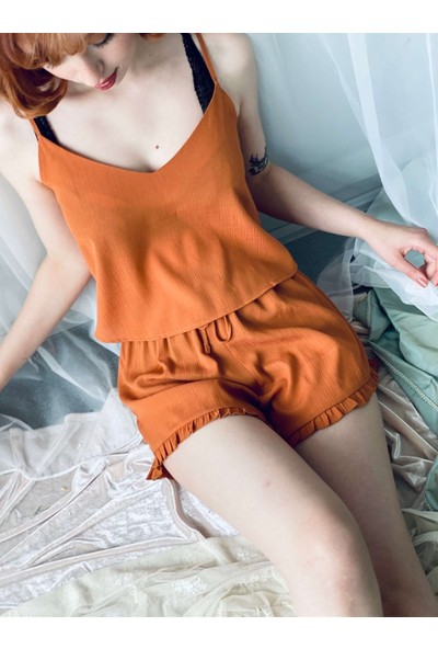 Retrobird Emily Krinkıl Ev ve Plaj Takımı Kadın Kiremit Retrobird Emily Krinkıl Ev ve Plaj Takımı Kadın Kiremit