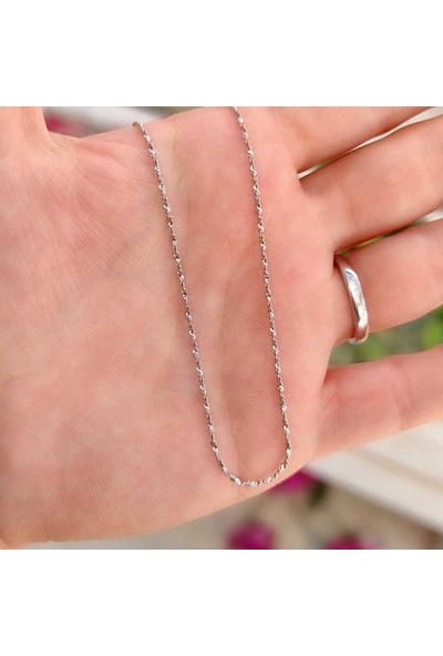 Güler Yüzlü Silver 50 cm Burgu Çıtır Gümüş Kolye