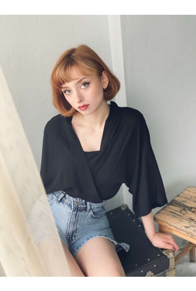 Retrobird Mini Kimono Kadın Siyah