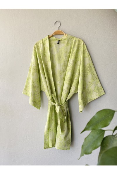 Retrobird Garnili Poplin Kimono Kadın Sarı