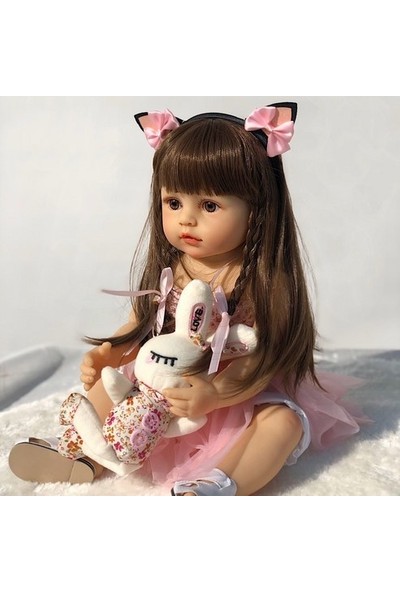 Sw Future 55 cm Tam Vücut Yumuşak Silikon Yeniden Doğmuş Kız Bebek (Yurt Dışından)