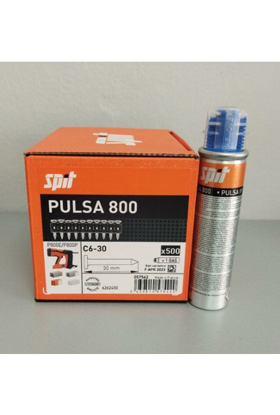 Spit Spi̇t Pulsa 800 C6-30 500 Adet 30 mm Beton Çi̇vi̇si̇ + Gaz Spit Spi̇t Pulsa 800 C6-30 500 Adet 30 mm Beton Çi̇vi̇si̇ + Gaz