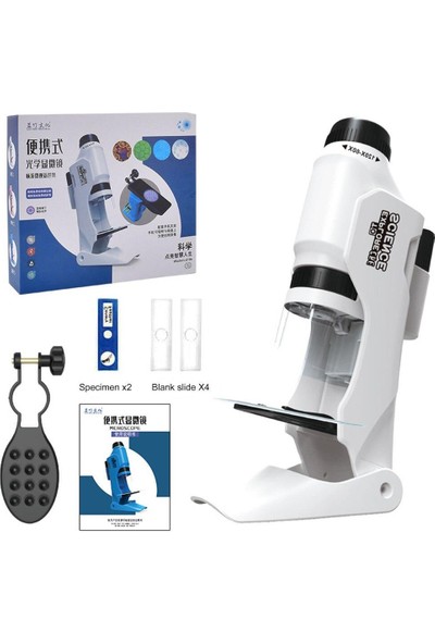 Profisher 60X 120X Optik Mikroskop + 4 Lamelli + Mobil Telefon Tutacağı Profisher 60X 120X Optik Mikroskop + 4 Lamelli + Mobil Telefon Tutacağı