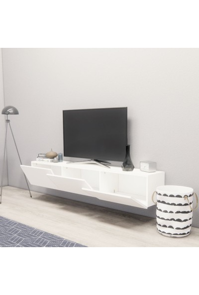 Morela Mobilya Morela Beyaz Modern 180CM Tv Ünitesi