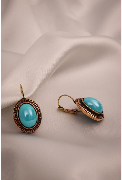 Süspüs Accessories Mavi Taşlı Otantik Küpe