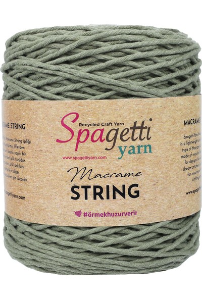 Spagettiyarn 2mm 500G Haki Makrome Tarama Ipi Spagettiyarn 2mm 500G Haki Makrome Tarama Ipi