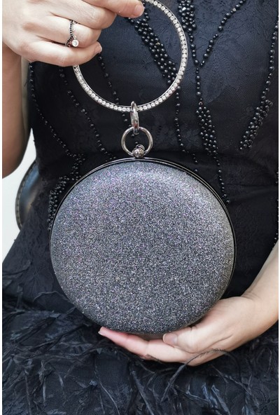 Nazart Kadın Kumsim Platin Abiye Clutch Portföy Kadın Gece Çantası