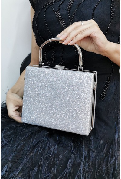 Nazart Kadın Kumsim Gümüş Abiye Clutch Portföy Kadın Gece Çantası Nazart Kadın Kumsim Gümüş Abiye Clutch Portföy Kadın Gece Çantası
