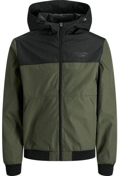 Jack & Jones Düz Yaka Regular Fit Düz Haki Erkek Mont