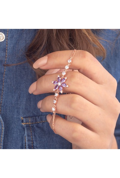 Miavi Silver 925 Ayar Gümüş Ametist Taşlı Nergis Bileklik Miavi Silver 925 Ayar Gümüş Ametist Taşlı Nergis Bileklik