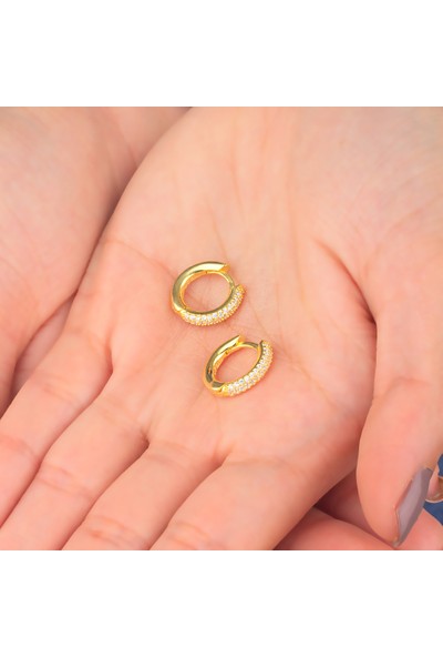 Miavi Silver 925 Ayar Gümüş Zirkon Taşlı Halka Küpe Miavi Silver 925 Ayar Gümüş Zirkon Taşlı Halka Küpe