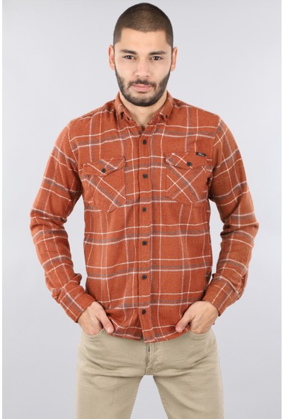 Arlin Erkek Kışlık Ekose Çift Cep Düğmeli Kiremit Gömlek Arlin Erkek Kışlık Ekose Çift Cep Düğmeli Kiremit Gömlek