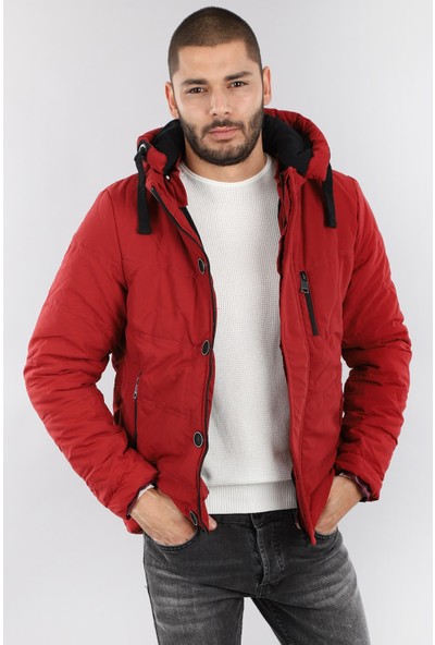 Arlin Erkek Dar Kesim Fermuarlı Çıkartılabilir Kapüşonlu Bordo Mont Arlin Erkek Dar Kesim Fermuarlı Çıkartılabilir Kapüşonlu Bordo Mont
