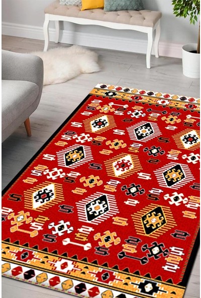 Serace Halı Dijital Baskılı, Yıkanabilir, Dokuma, Efektli, Klasik, Desenli, Halı,kaymaz Taban