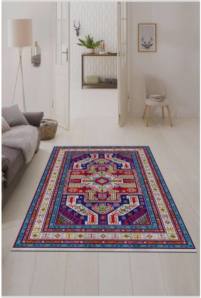Serace Halı Dijital Baskılı, Yıkanabilir, Dokuma, Efektli, Klasik, Desenli, Halı,kaymaz Taban