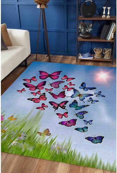 Serace Halı Dijital Baskılı, Yıkanabilir, Dokuma, Efektli, Klasik, Desenli, Halı,kaymaz Taban