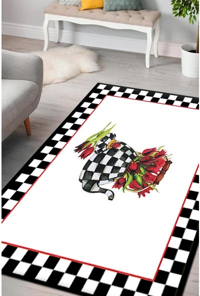 Serace Halı Dijital Baskılı, Yıkanabilir, Dokuma, Efektli, Klasik, Desenli, Halı,kaymaz Taban