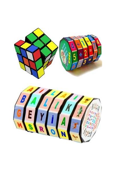 Avda 3'lü Rubik Zeka Küpü + Rakamlı Sayılı Matematik Işlemleri Küpü + Kelime Üretme Harfli Alfabe Küpü Avda 3'lü Rubik Zeka Küpü + Rakamlı Sayılı Matematik Işlemleri Küpü + Kelime Üretme Harfli Alfabe Küpü