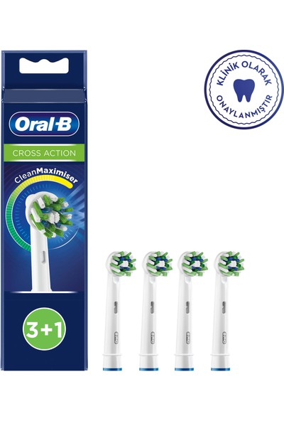 Oral-B Cross Action 3+1 Cleanmaximizer Teknolojili Yedek Fırça Başlığı Oral-B Cross Action 3+1 Cleanmaximizer Teknolojili Yedek Fırça Başlığı
