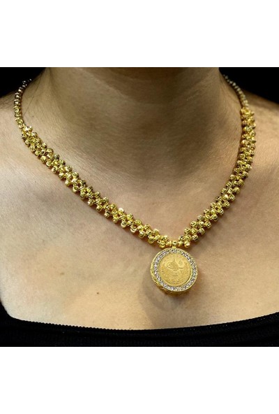 Ukba Gold 8 Ayar Altın Tuğralı Dorika Toplu Kolye Ukba Gold 8 Ayar Altın Tuğralı Dorika Toplu Kolye