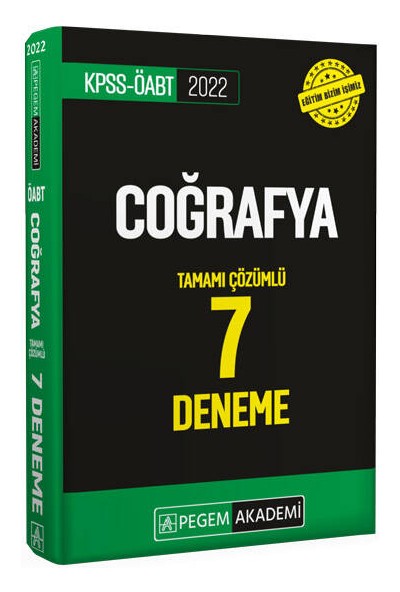 Pegem Akademi Yayıncılık 2022 KPSS ÖABT Coğrafya Tamamı Çözümlü 7 Deneme