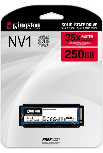 Kıngston Nv1 250GB (2100/1100MB/S) M.2 2280 SSD