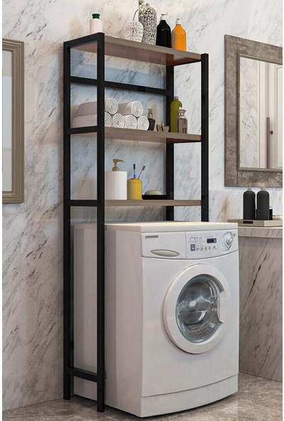 Noowa Çamaşır Makinesi Üstü Düzenleyici Banyo Dolabı Rafı Ceviz Noowa Çamaşır Makinesi Üstü Düzenleyici Banyo Dolabı Rafı Ceviz