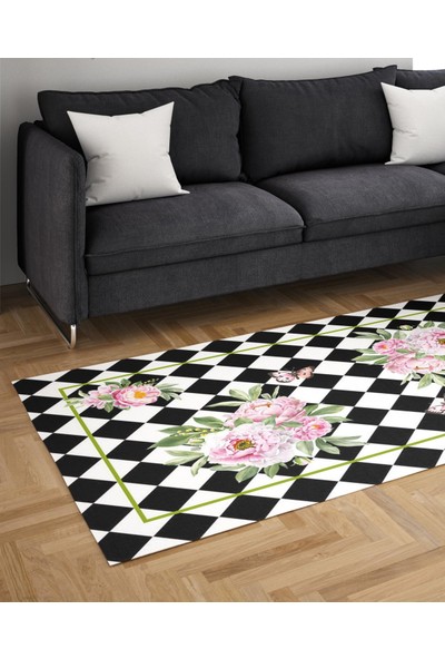 Serace Halı Dijital Baskılı, Yıkanabilir, Dokuma, Efektli, Klasik, Desenli, Halı,kaymaz Taban