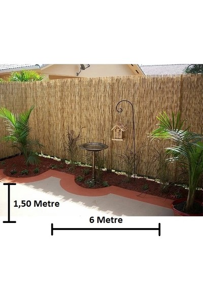 Tunalar Bambu Kamış Hasır 1,50 Metre x 6 Metre Tunalar Bambu Kamış Hasır 1,50 Metre x 6 Metre