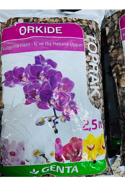 Genta Orkide Topragı 2,5lt Saksı Topragı Çiçek Topragı Saksı Torfu Çiçek Torfu Toprak Torf
