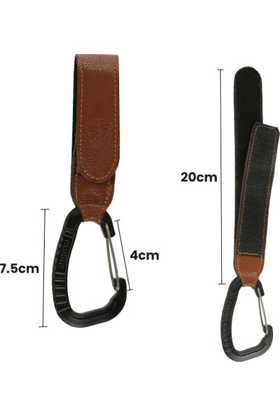 Motheric Hooks Gerçek Deri Bebek Arabası Askısı Taba (2’li Set) Motheric Hooks Gerçek Deri Bebek Arabası Askısı Taba (2’li Set)