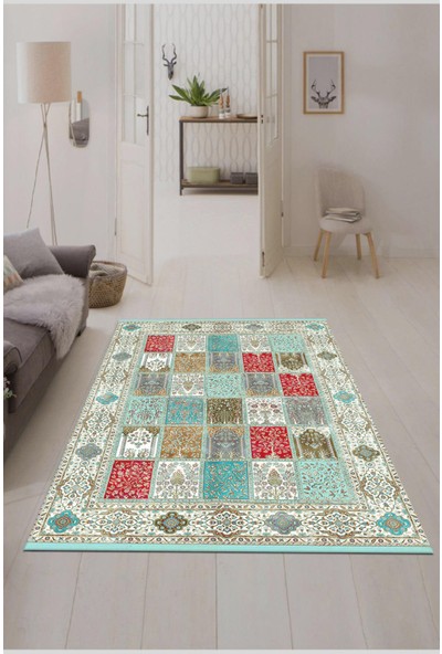 Serace Halı Dijital Baskılı, Yıkanabilir, Dokuma, Efektli, Klasik, Desenli, Halı,kaymaz Taban