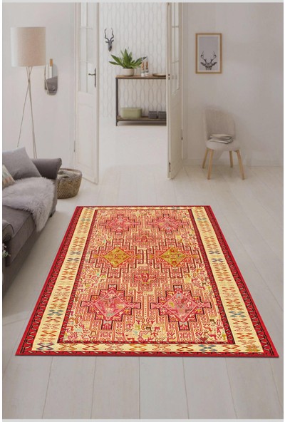 Serace Halı Dijital Baskılı, Yıkanabilir, Dokuma, Efektli, Klasik, Desenli, Halı,kaymaz Taban