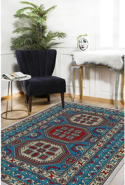 Serace Halı Dijital Baskılı, Yıkanabilir, Dokuma, Efektli, Klasik, Desenli, Halı,kaymaz Taban