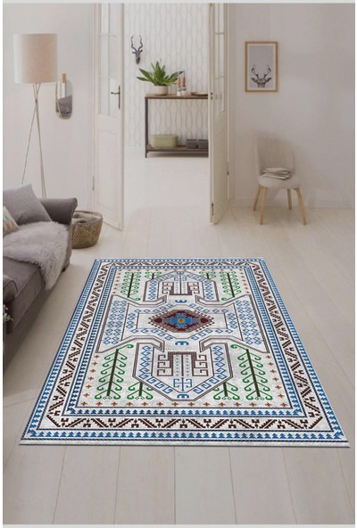 Serace Halı Dijital Baskılı, Yıkanabilir, Dokuma, Efektli, Klasik, Desenli, Halı,kaymaz Taban