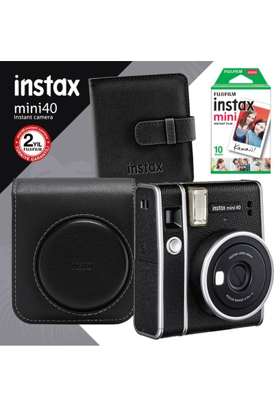 Instax Mini 40 Fotoğraf Makinesi Seti 2 Siyah Instax Mini 40 Fotoğraf Makinesi Seti 2 Siyah