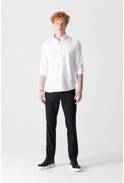 Avva Erkek Siyah Yandan Cepli Comfort Slim Fit Pantolon E003004 Avva Erkek Siyah Yandan Cepli Comfort Slim Fit Pantolon E003004