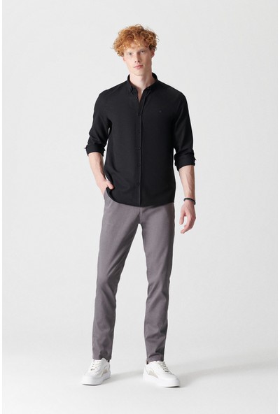 Avva Erkek Antrasit Yandan Cepli Comfort Slim Fit Pantolon E003004