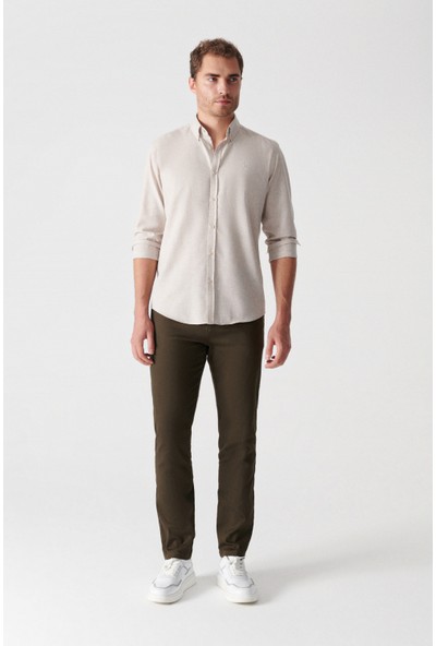 Avva Erkek Haki Yandan Cepli Comfort Slim Fit Pantolon E003004 Avva Erkek Haki Yandan Cepli Comfort Slim Fit Pantolon E003004