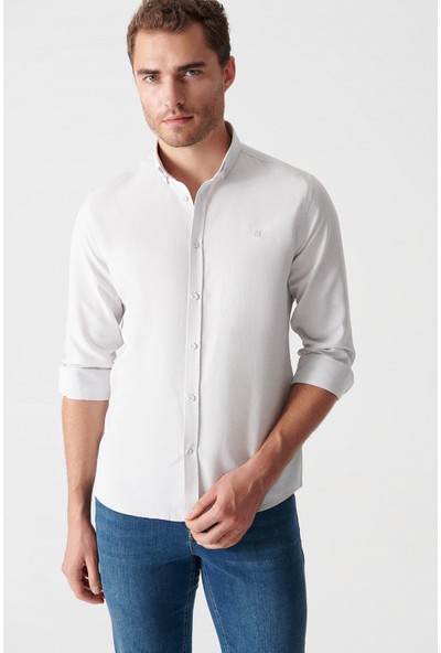 Avva Erkek Gri Oxford Düğmeli Yaka Regular Fit Gömlek E002000 Avva Erkek Gri Oxford Düğmeli Yaka Regular Fit Gömlek E002000