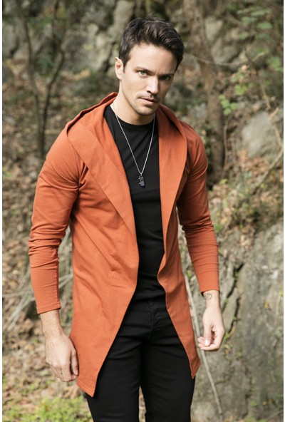 Buratti Slim Fit Pamuklu Kapüşonlu Örme Hırka Erkek Hırka 5896587
