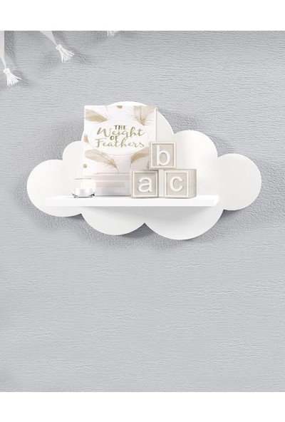 Modalanka Dekoratif Bulut Raf Montessori Bulut Raf Beyaz