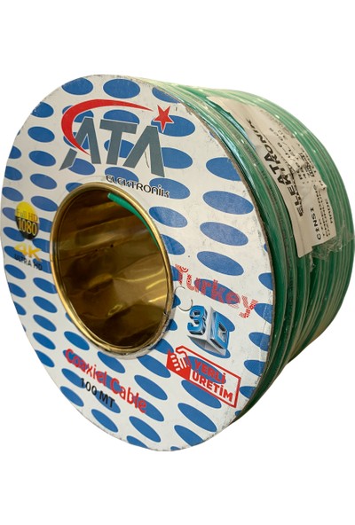 Ata Elektronik 1 Top Çanak Anten Kablo Içi Yüksek Bakır Dışı Yüksek PVC Kaplama 100 mt Yeşil Ata Elektronik 1 Top Çanak Anten Kablo Içi Yüksek Bakır Dışı Yüksek PVC Kaplama 100 mt Yeşil