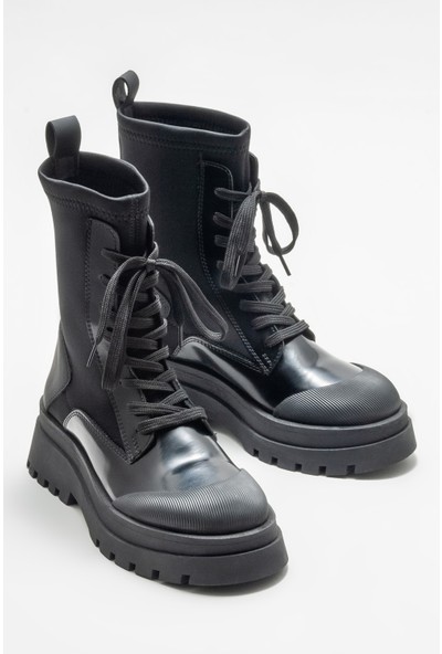 Elle Shoes Siyah Kadın Günlük Düz Bot