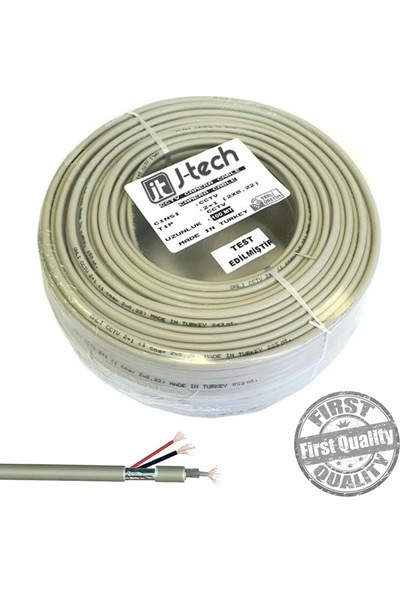 J-Tech 2+1 0.22M CCTV Güvenlik Kamera Kablosu 100 mt J-Tech 2+1 0.22M CCTV Güvenlik Kamera Kablosu 100 mt